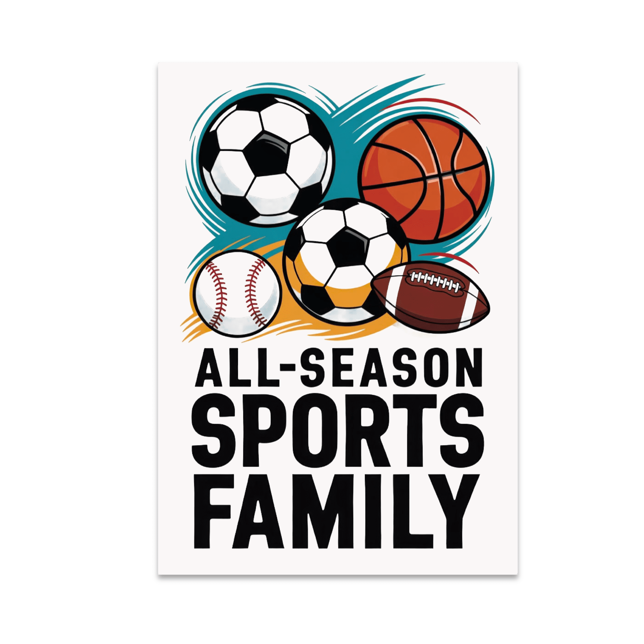All-Season Sports Family Art - Sports Enthusiast - 13x19 Poster Print ...