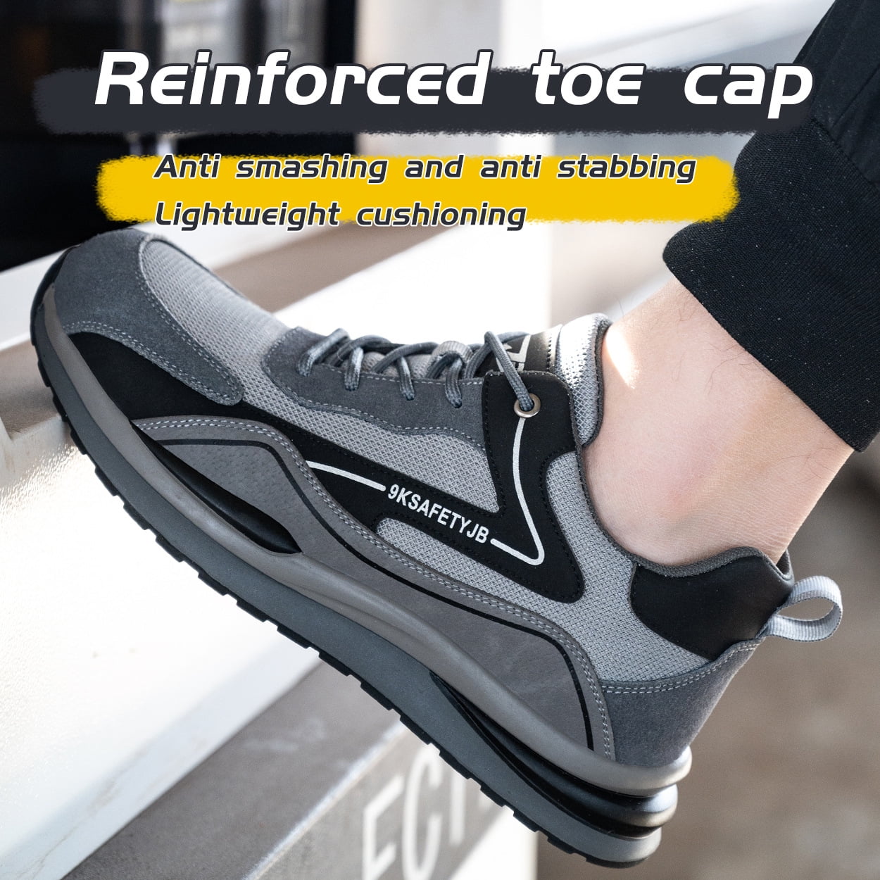 All-Season Steel Toe Safety Work Shoes - Anti-Puncture Safety Boots for ...