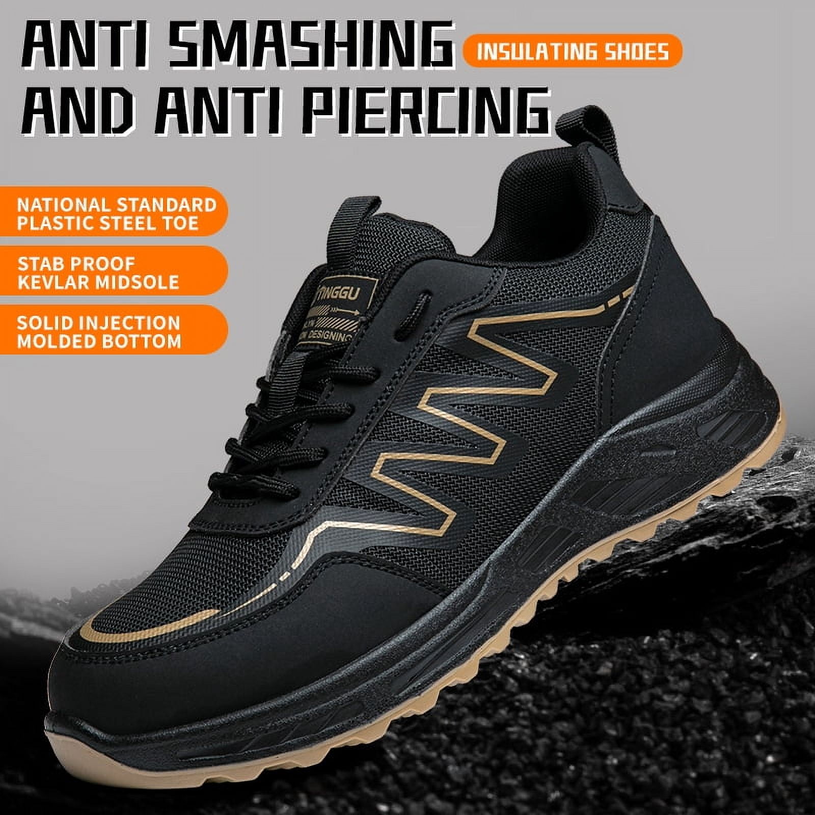 All-Season Steel Toe Safety Work Shoes - Anti-Puncture Safety Boots for ...