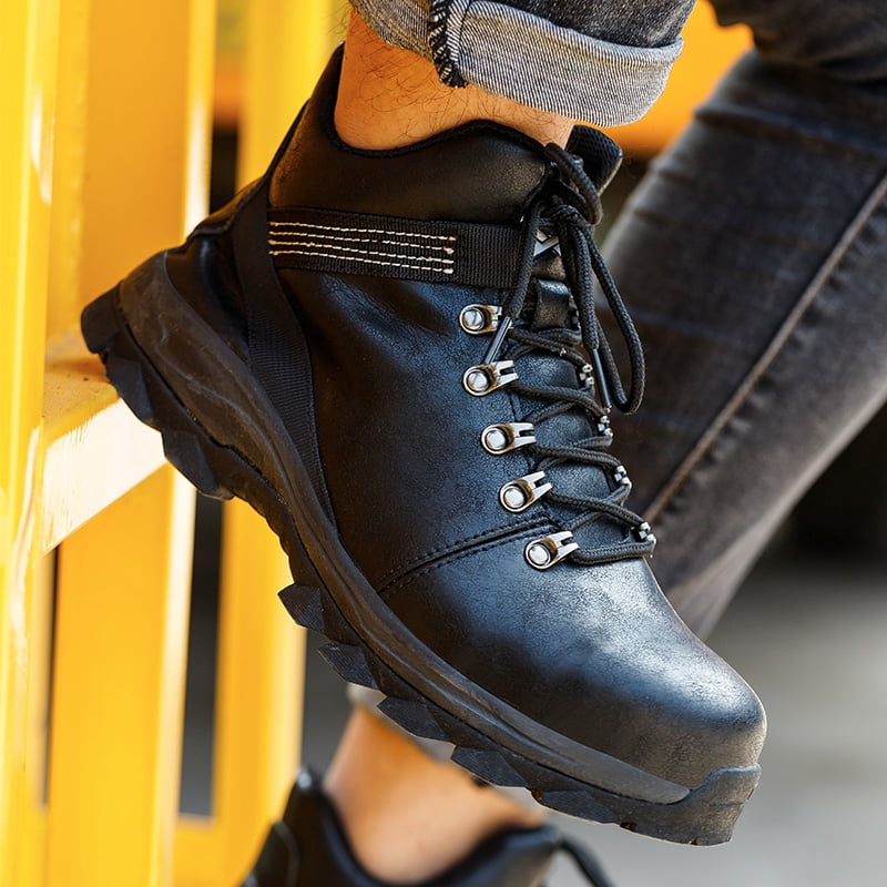 All-Season Steel Toe Safety Work Shoes - Anti-Puncture Safety Boots for ...