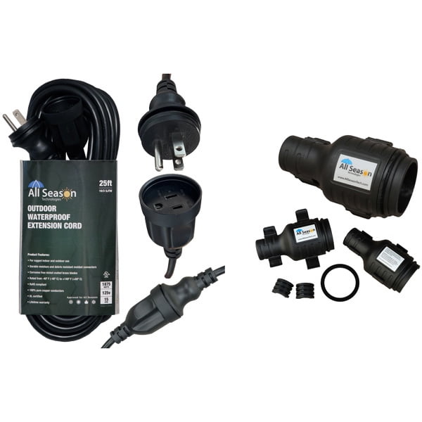 25FT All Season Weatherproof Outdoor Electrical Extension Cord, 16/3 15 ...