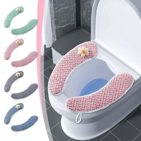 All-Season Thickened Toilet Seat Sticker, Soft Warm Bathroom Pad with ...