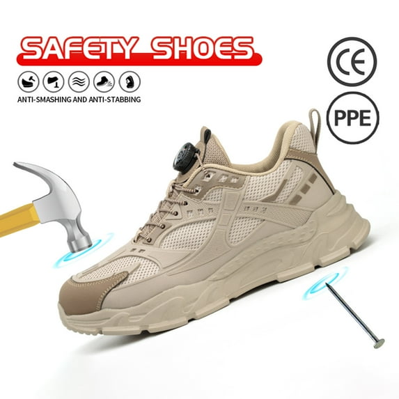 All-Season Work Shoes for Men Safety Steel Toe Shoes, Comfortable ...