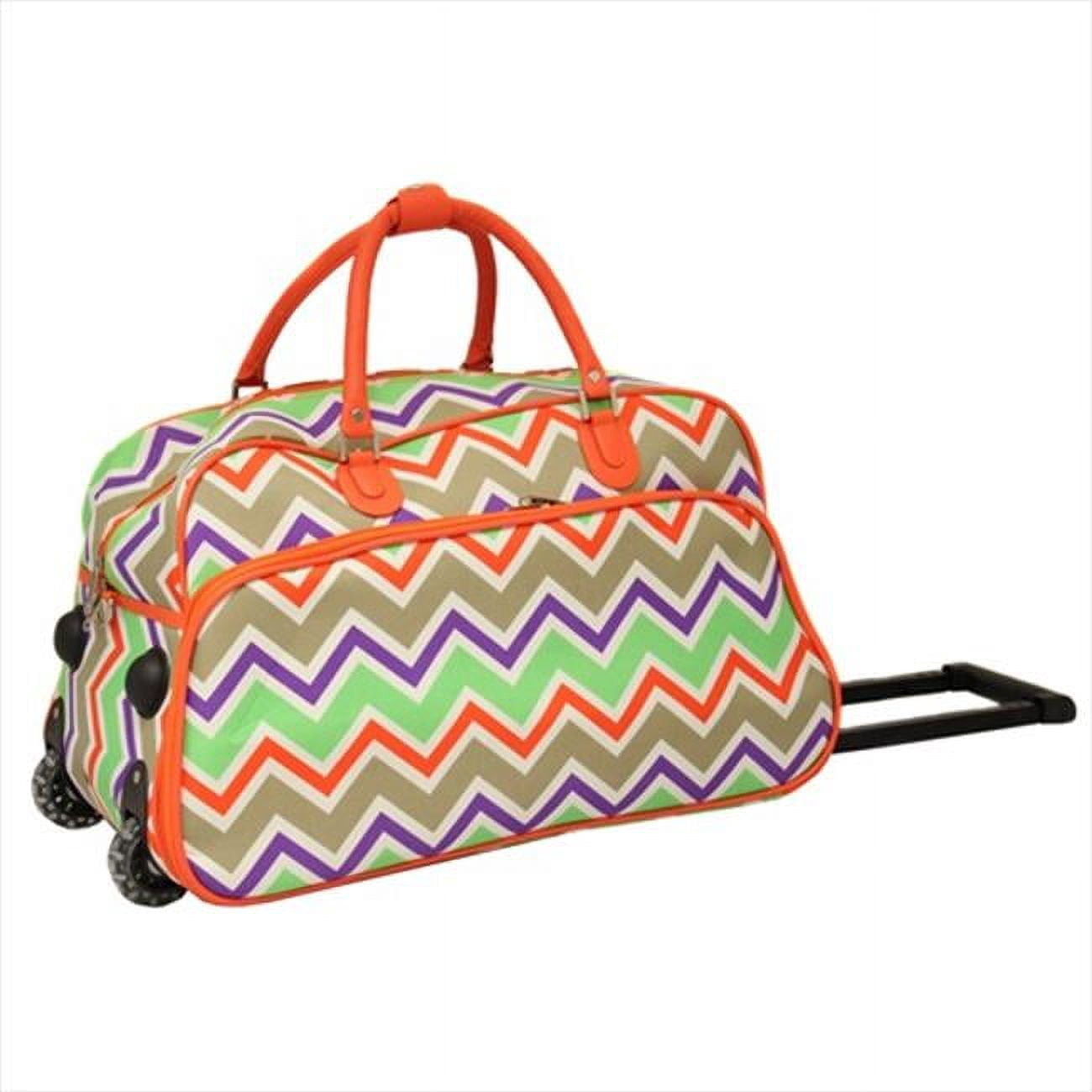 All-Seasons Prints 21" Carry-On Rolling Duffel Bag - Orange-Trim ZigZag ...