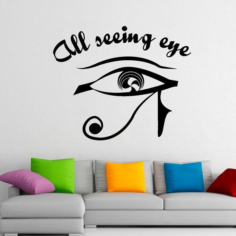 All Seeing Eye Art Wall Decals Illuminati Sticker Creative Design Vinyl ...