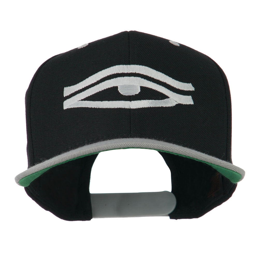 All Seeing Eye Embroidered Flat Bill Cap - Black Silver OSFM - Walmart.com
