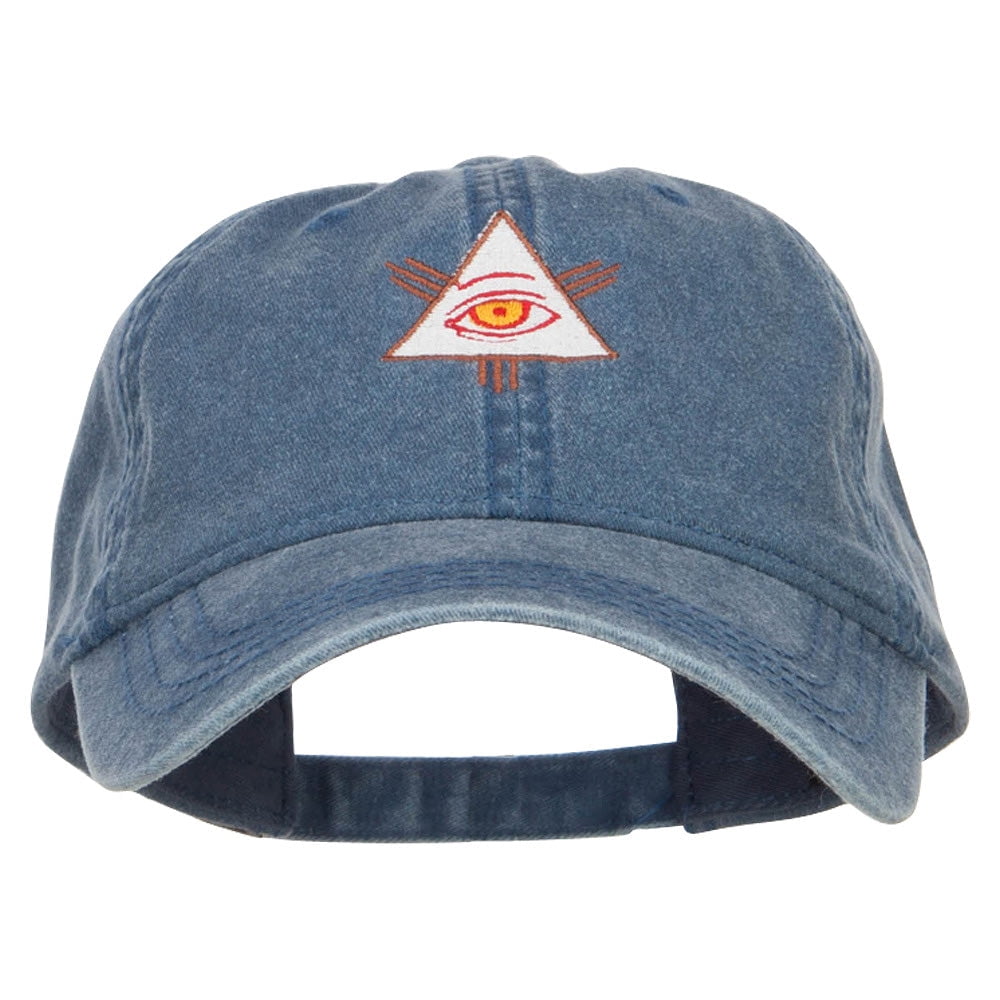 All Seeing Eye Embroidered Washed Cap - Navy OSFM - Walmart.com