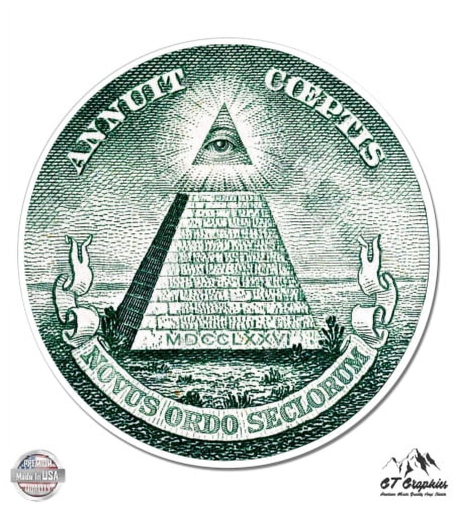 All Seeing Eye Money Dollar Masonic Seal - 5" Vinyl Sticker - For Car ...