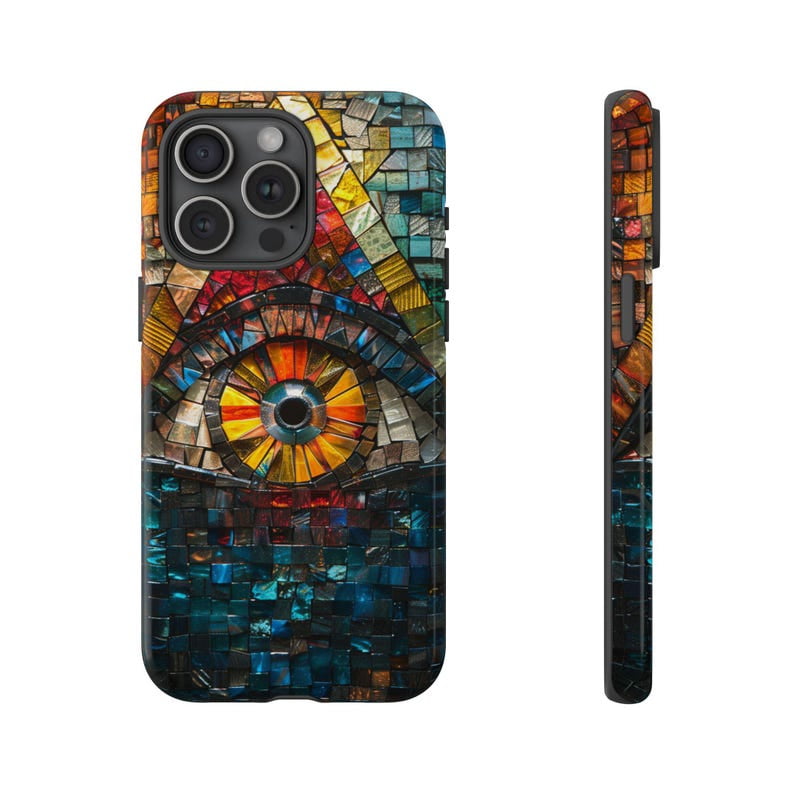 All Seeing Eye Mosaic Stained Glass Mystic Art Phone Case with iPhone ...