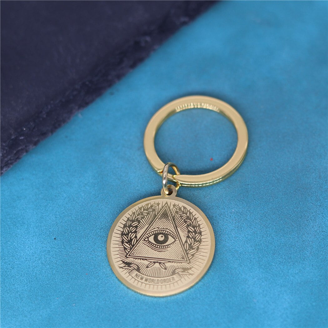 All Seeing Eye Providence Pendant Keyring Men Women Stainless Steel ...