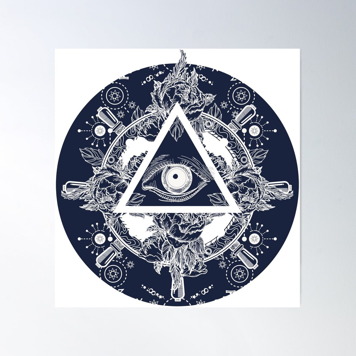 All-Seeing-Eye-Pyramid Conspiracy Illuminati Poster Wall Art, Modern ...