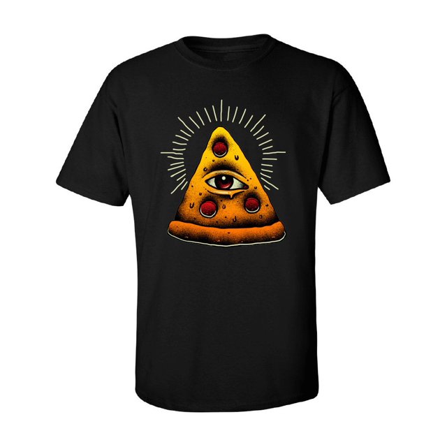 All Seeing Pizza Pie Eye Illuminati inspired Pizza Lover T-Shirt Super ...