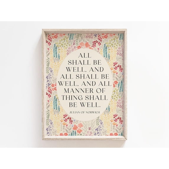 All Shall Be Well Julian Of Norwich Print, Unframed Paper Poster ...