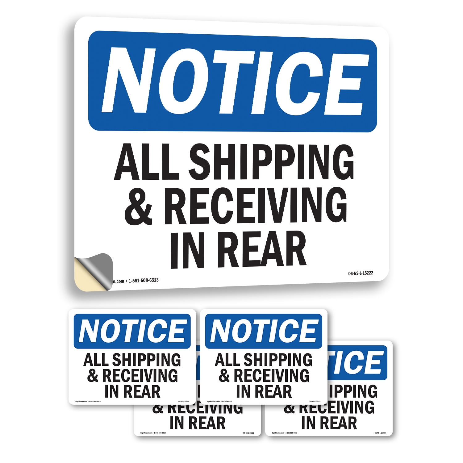 All Shipping And Receiving In Rear OSHA Notice Vinyl Decal Label 18 ...