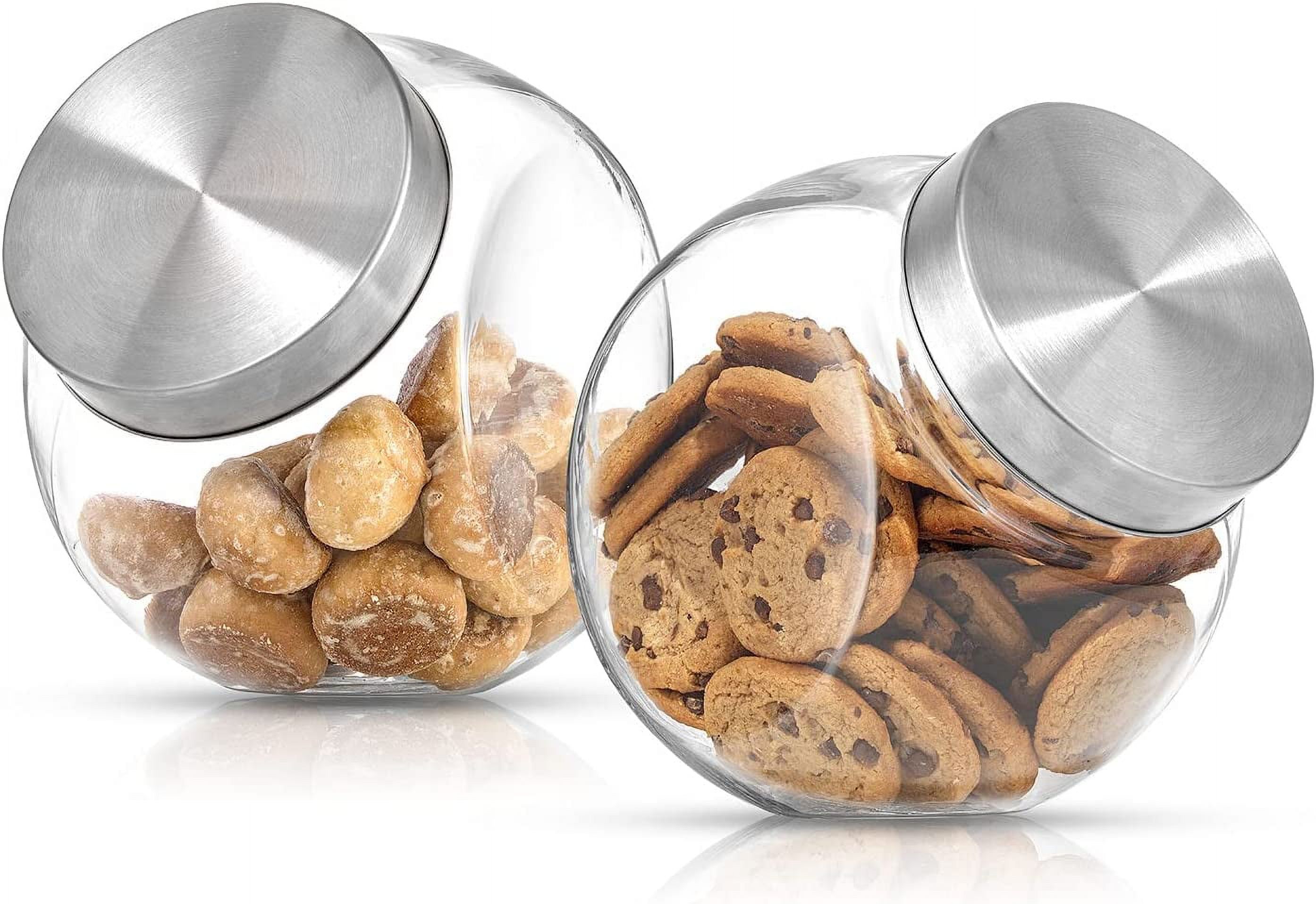 All-Sides Cookie Jar. Set of 2 Cookie Jars for Kitchen Counter with Lids, Candy Jar, Dog Treat ...
