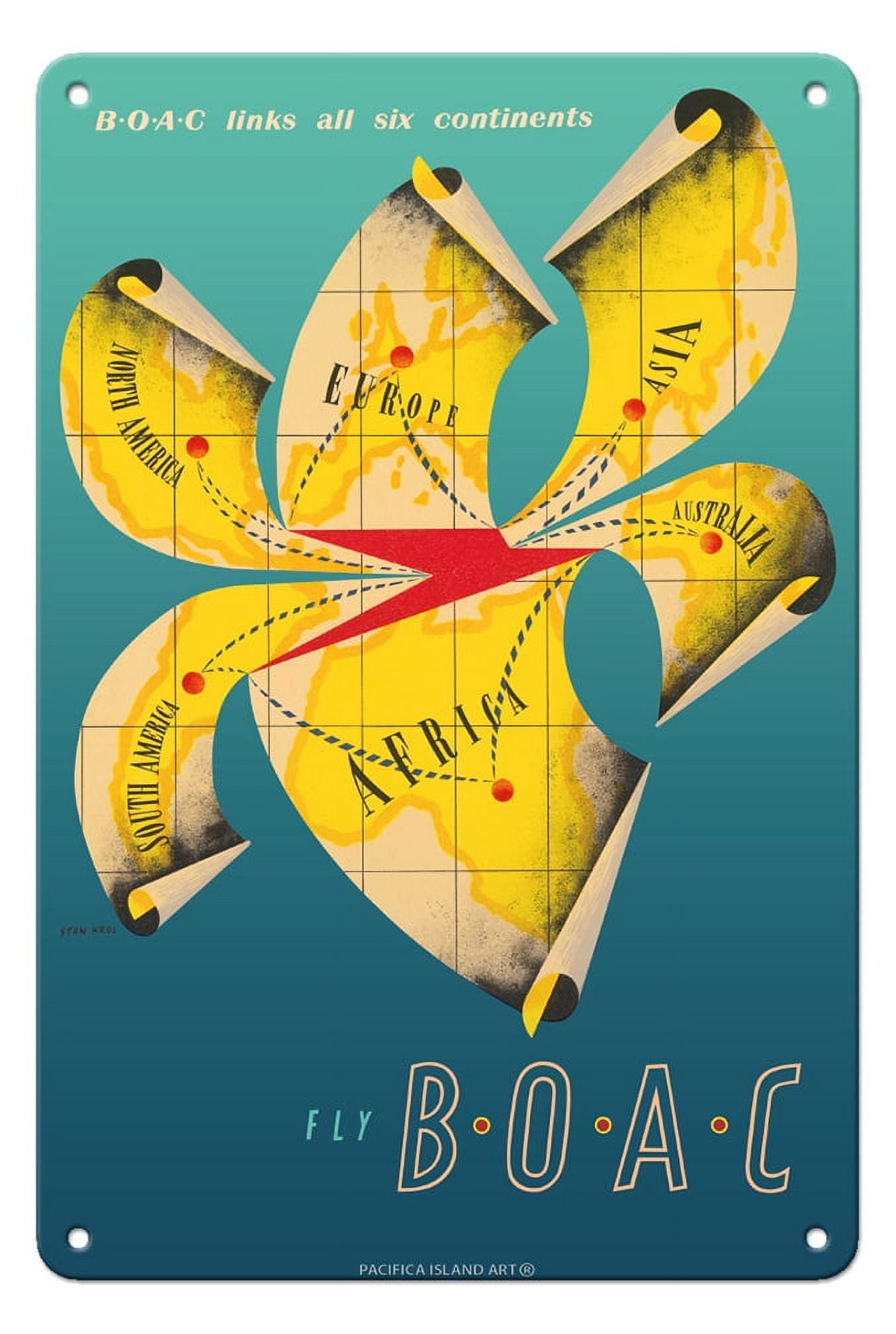 All Six Continents - Fly BOAC (British Overseas Airways Corporation ...