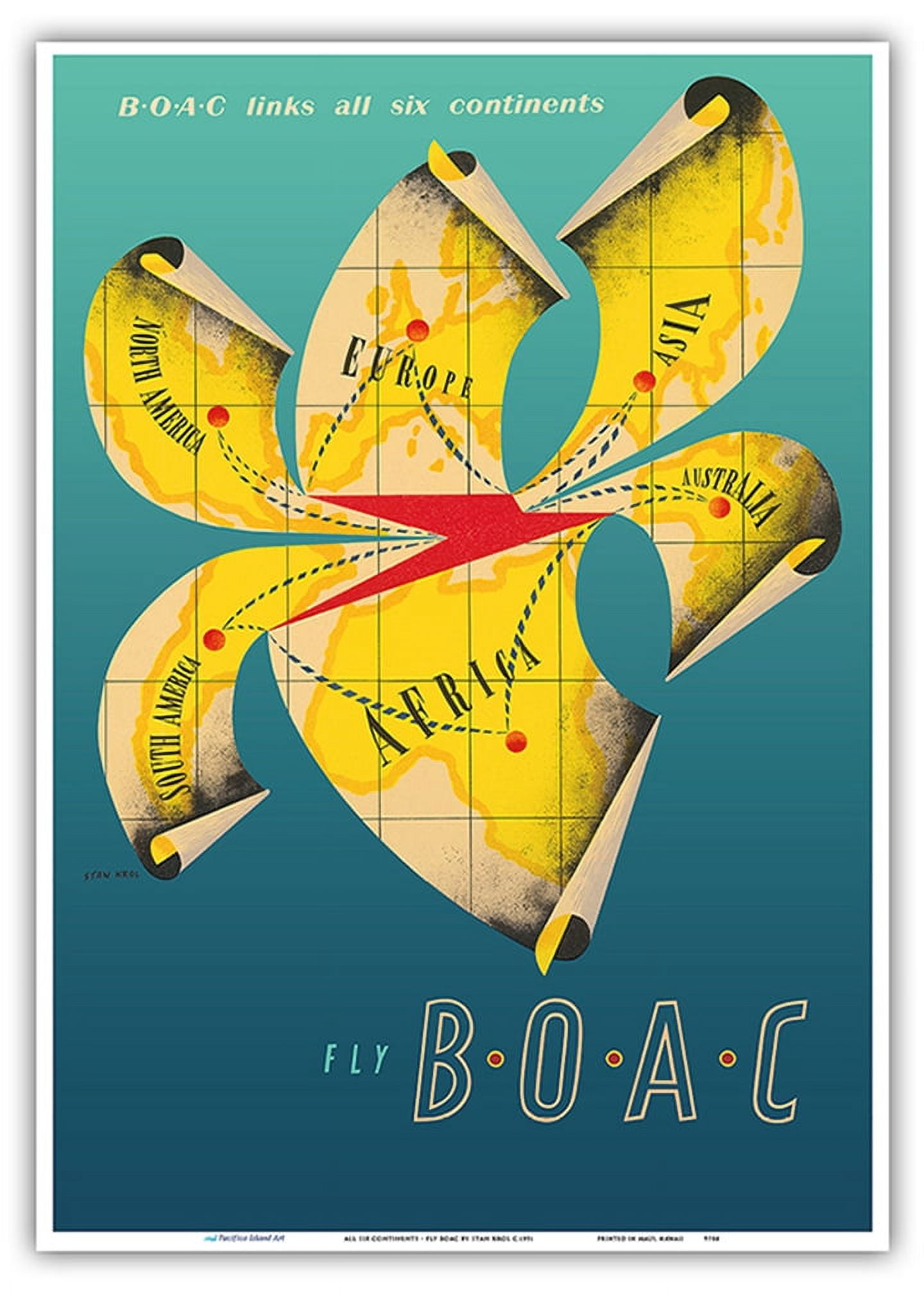 All Six Continents - Fly BOAC (British Overseas Airways Corporation ...