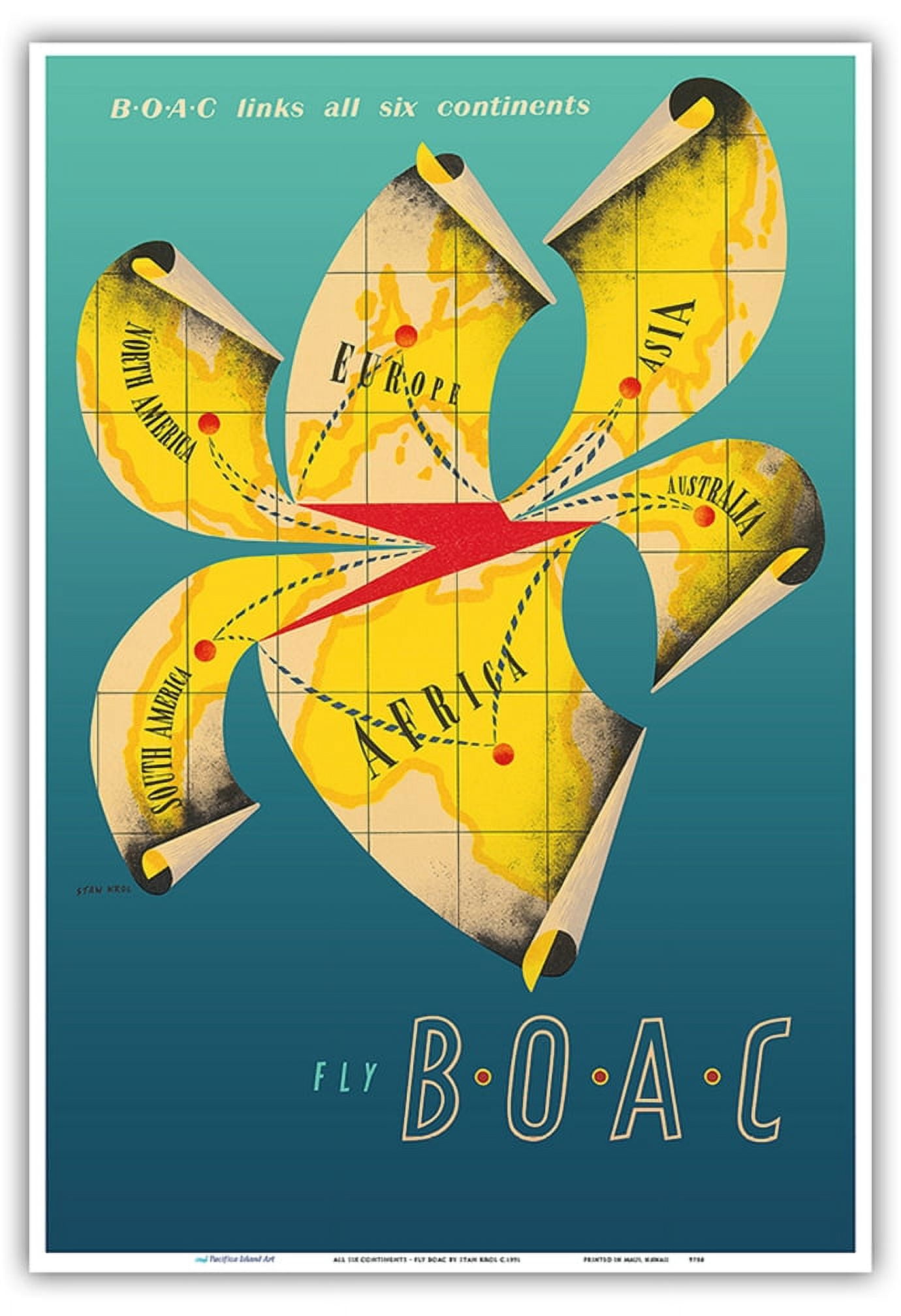 All Six Continents - Fly BOAC (British Overseas Airways Corporation ...