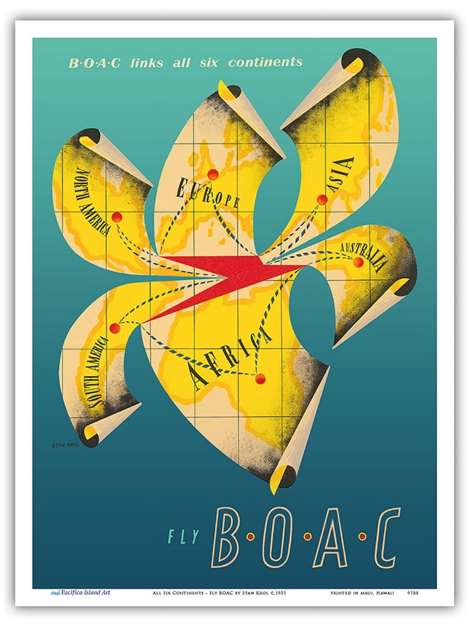 All Six Continents - Fly BOAC (British Overseas Airways Corporation ...