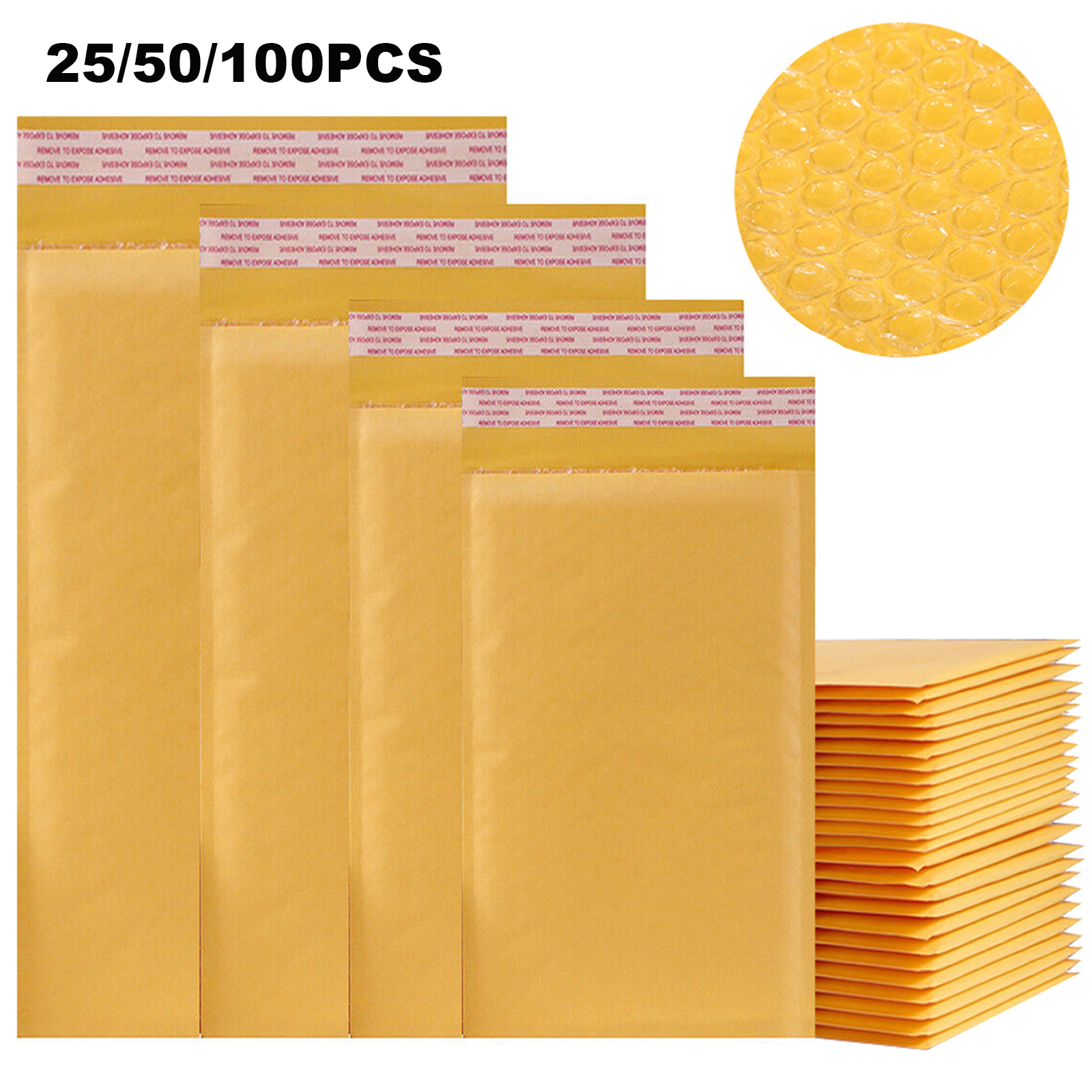 All Size Kraft Bubble Mailers Shipping Padded Envelopes Self Seal 25 50 All Size Kraft Bubble Mailers Shipping Padded Envelopes Self Seal 25 50