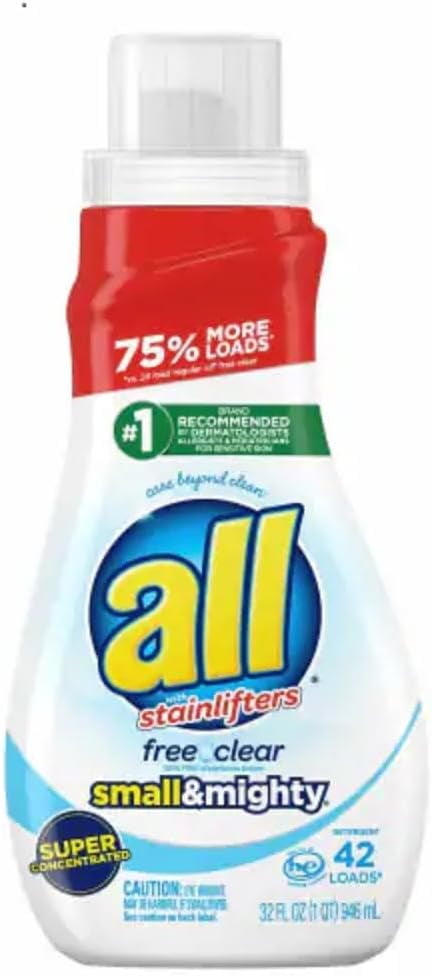 All Small and Mighty Free and Clear Laundry Detergent, 32 Ounce ...