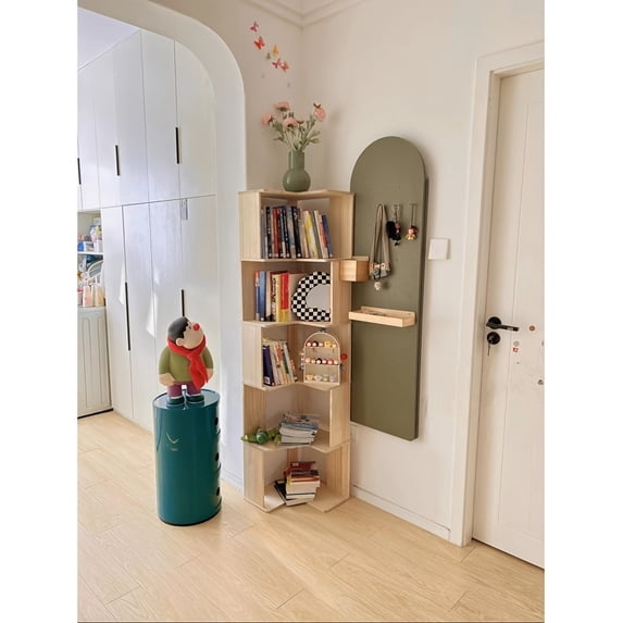 All Solid Wood 3/4/5 Multi-tiered Corner Bookshelf | No Painting, No ...