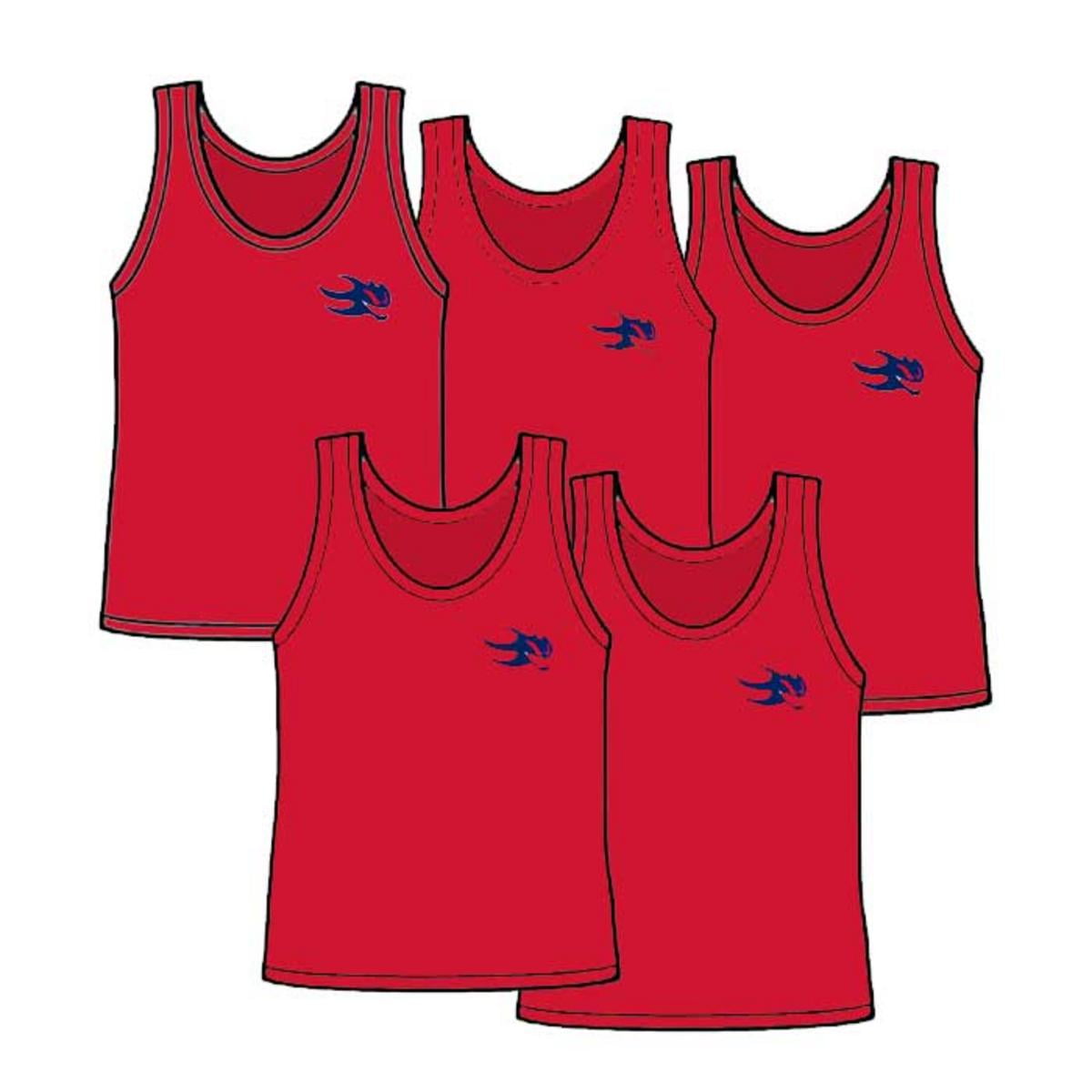 All Sport Pinnies for Adult in Pkg of 5 Vests. Red. Fits Most Adult ...