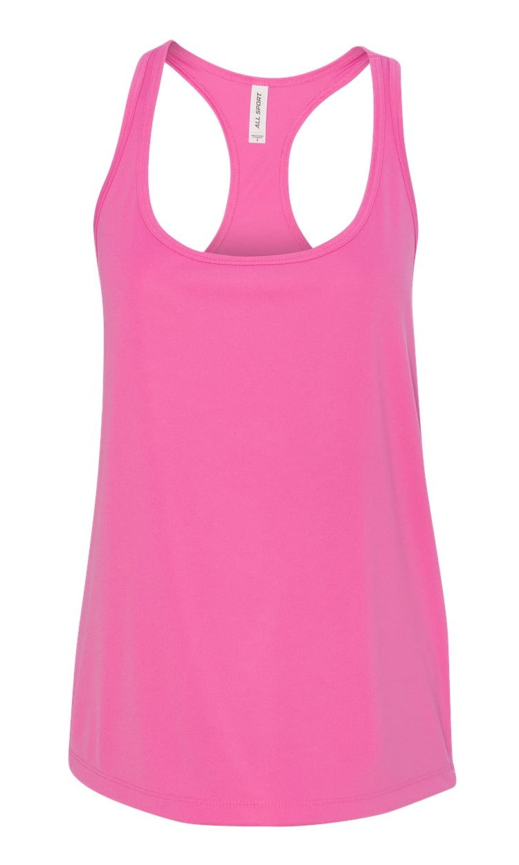 All Sport W2079 Ladies Performance Racerback Tank - Sport Charity Pink ...
