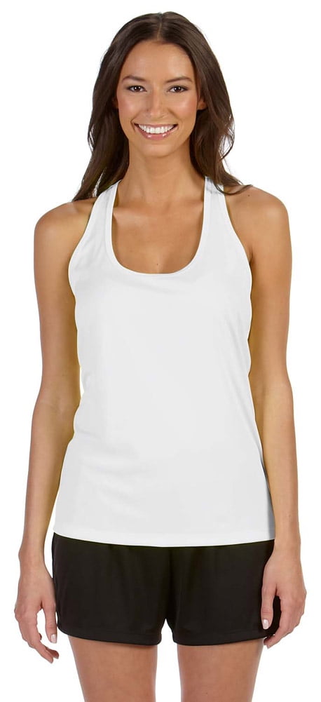 All Sport W2079 Ladies Performance Racerback Tank Top - White - X-Small ...