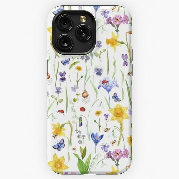 All Spring Flowers Meadow Bloom Pattern iPhone Case 17 to 11 Pro Max ...