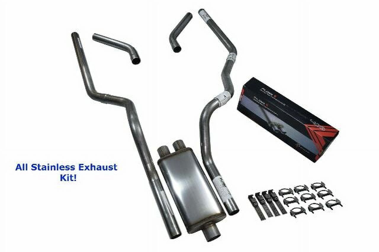 All-Stainless Dual Exhaust Kit Chevy GMC 1500 15-18 Flow II Corner Exit ...
