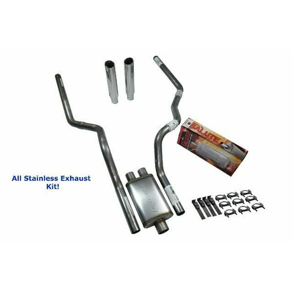 All-Stainless Dual Exhaust Kit Chevy GMC 1500 19-25 Cherry Bomb Salute ...