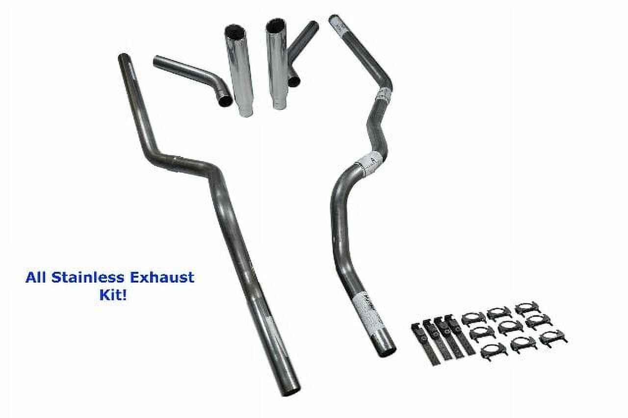 All-Stainless Dual Exhaust Kit Ford F-150 04-14 No muffler Corner ...