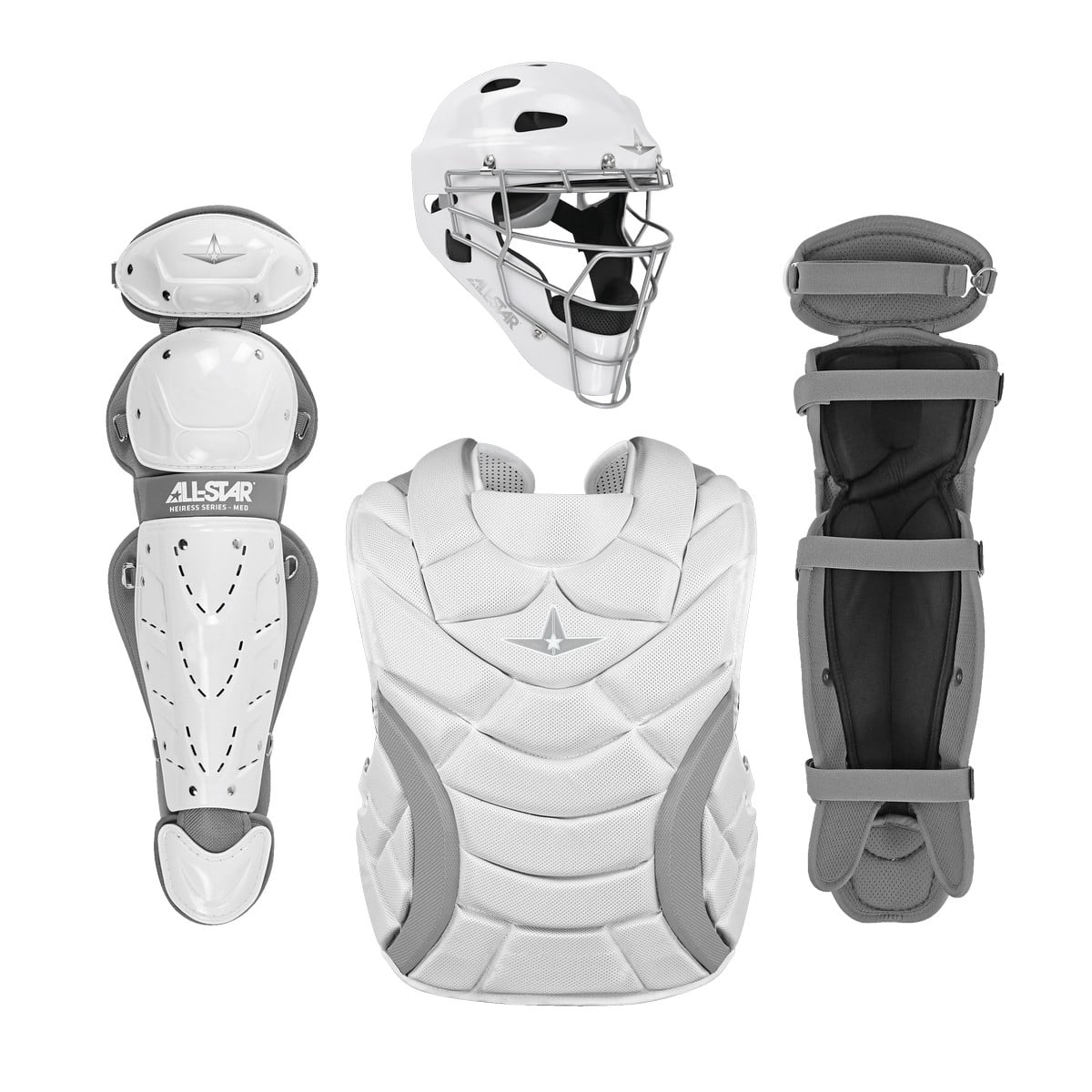 All Star Adult Heiress Fastpitch Softball Catching Gear Set, Helmet ...