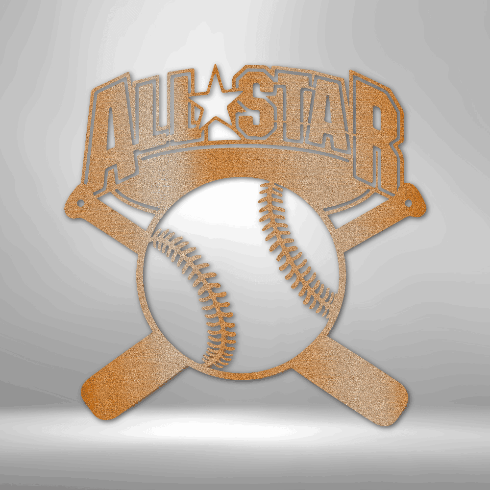 All Star Baseball Fan Steel Sign Laser Cut Powder Coated Home & Office ...