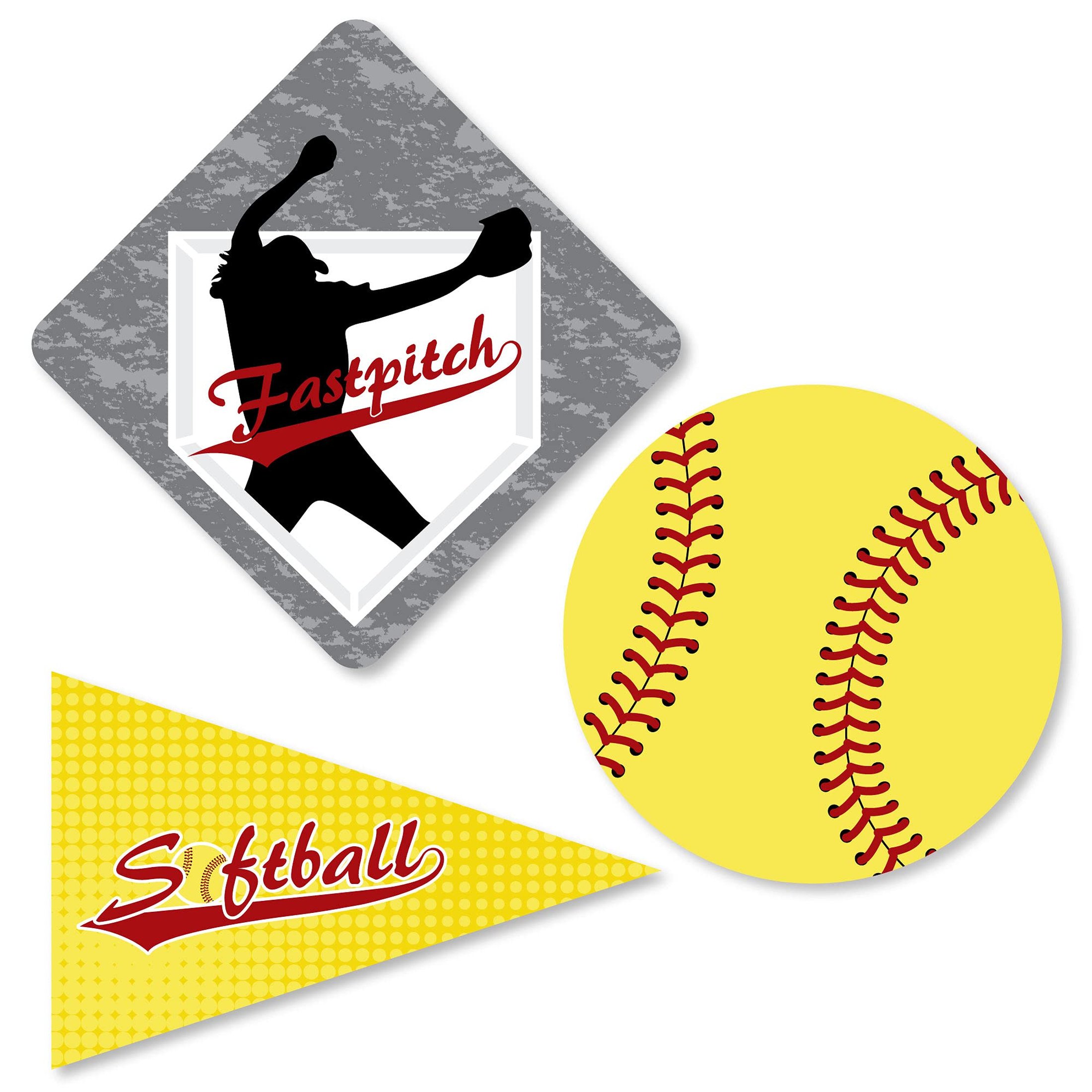 All-Star Fastpitch Softball Cut-Outs for DIY Birthday Parties and Baby ...