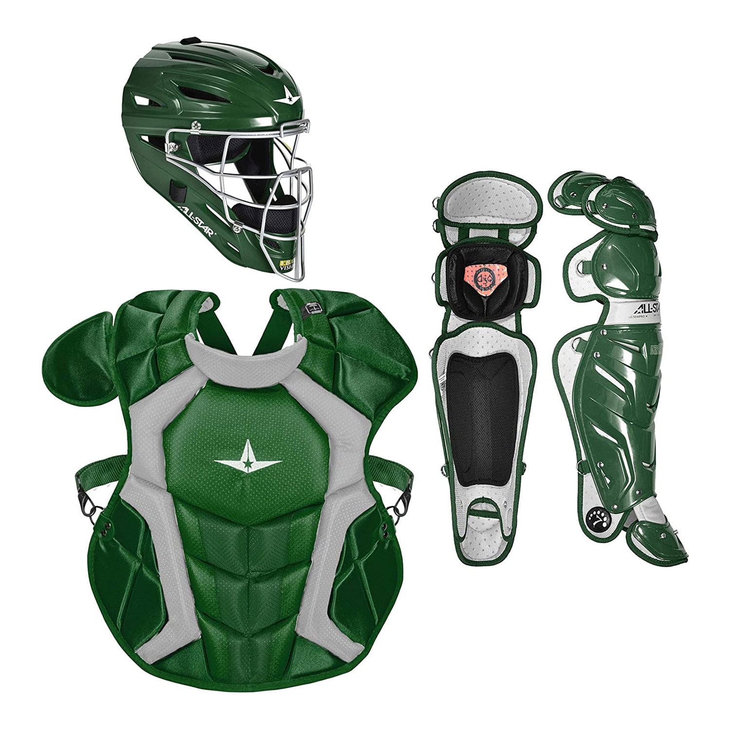 All-Star Sports Axis Pro System 7 Adult Protective Catchers Set, Green ...