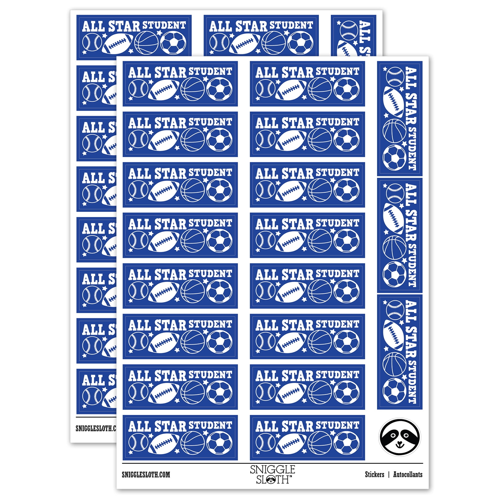All Star Student Sports Balls Teacher Student School Sticker Set - Dark ...