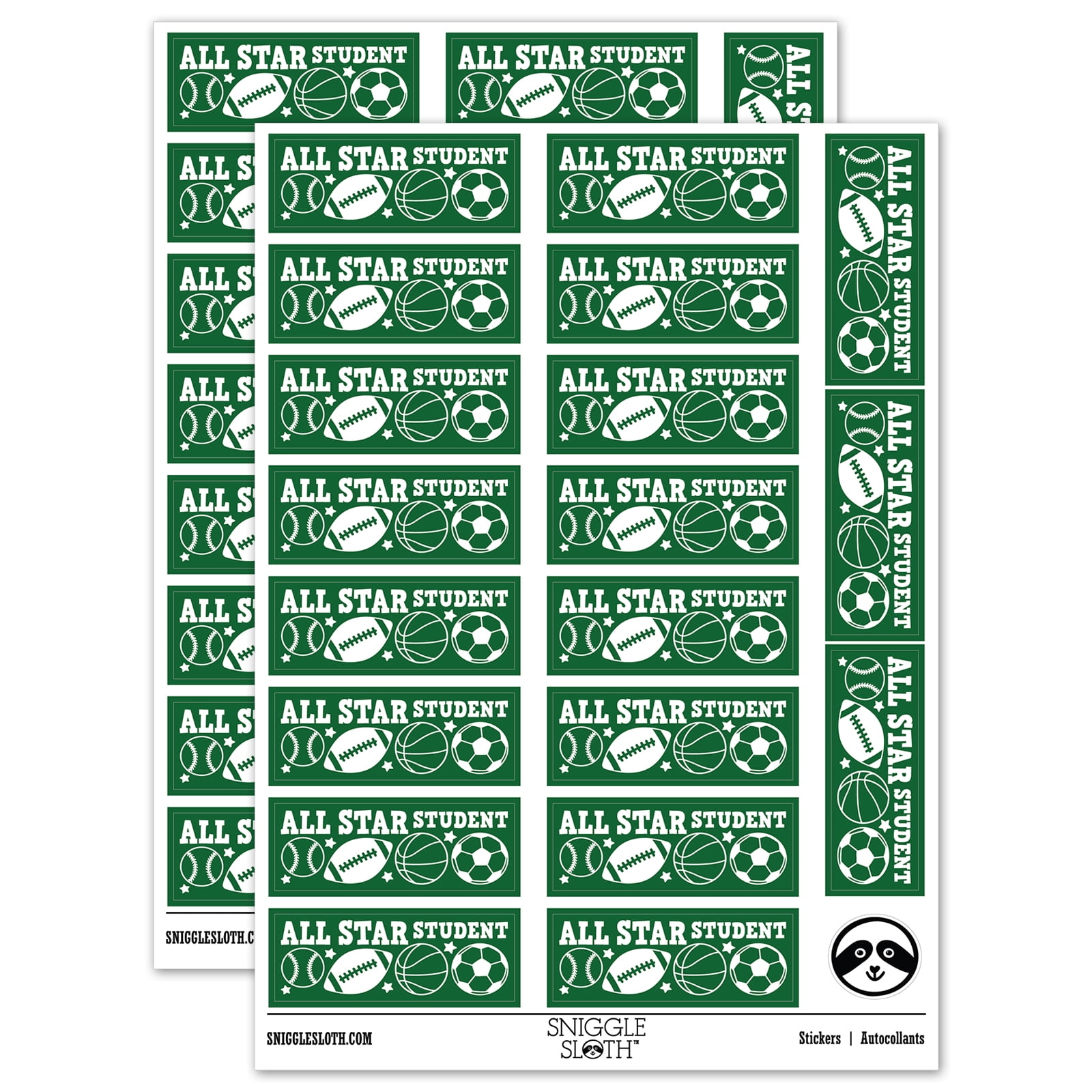 All Star Student Sports Balls Teacher Student School Sticker Set - Dark ...