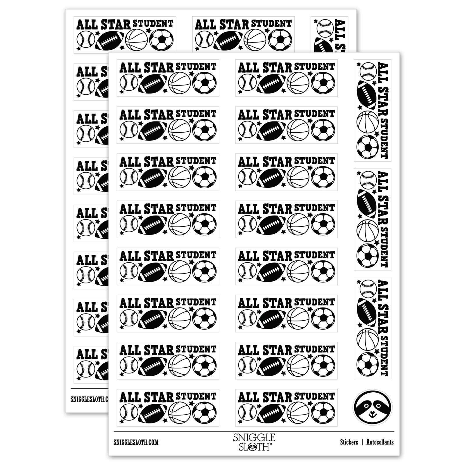 All Star Student Sports Balls Teacher Student School Sticker Set ...