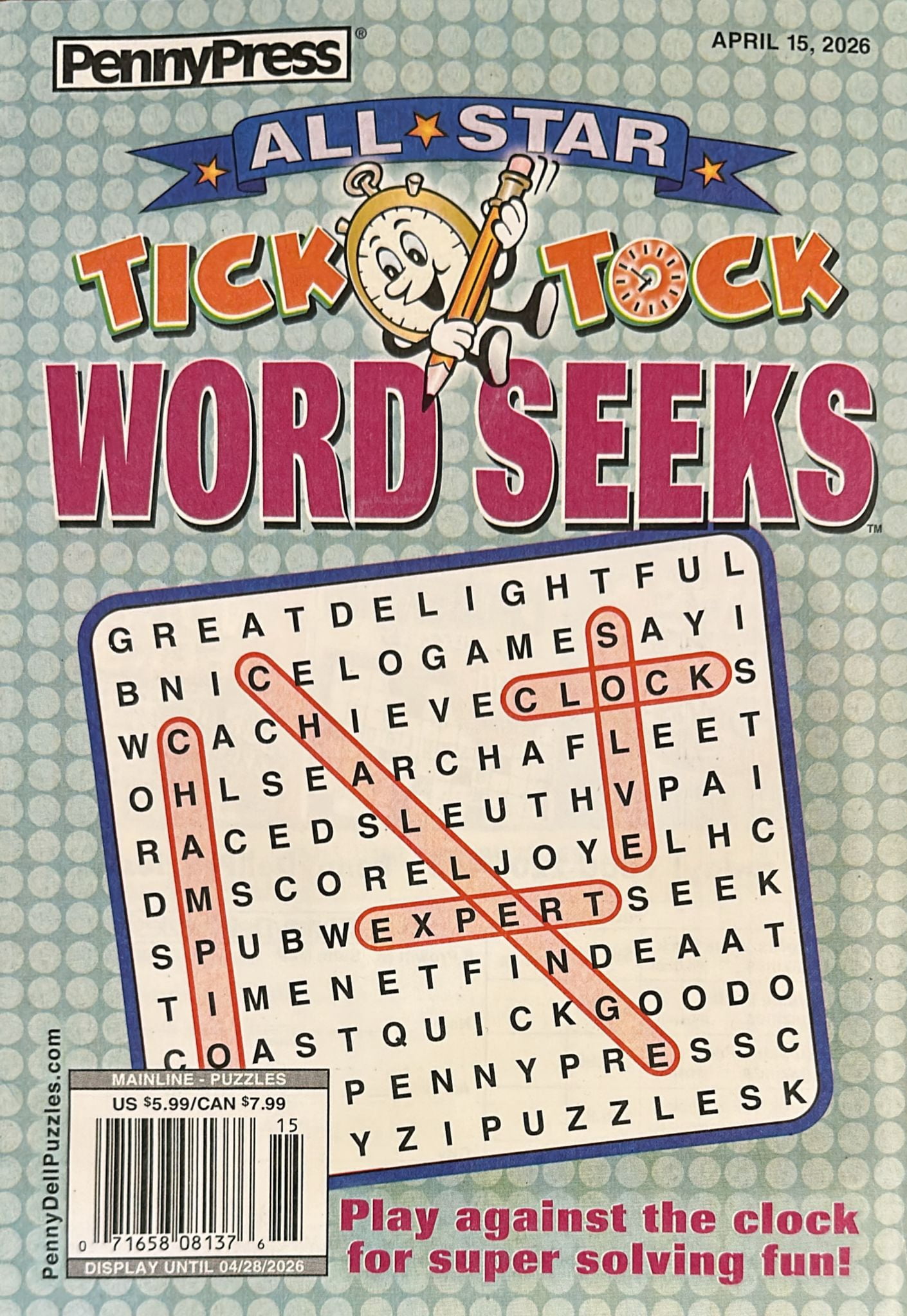 All Star Tick Tock Word Seeks Magazine April 15, 2026 - Walmart.com