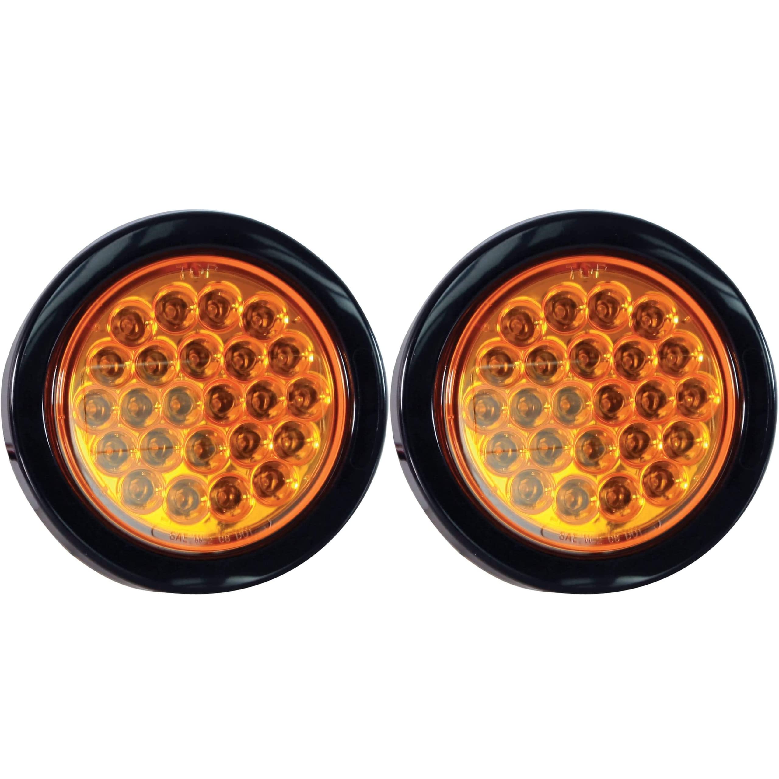 All Star Truck Parts] YPF5 4" Round LED Recessed Amber Strobe Light, 24 ...