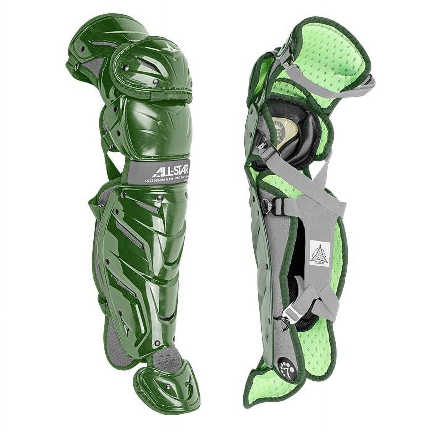 All Star Youth S7 Axis Baseball Catchers Leg Guards (9-12) Dark Green ...