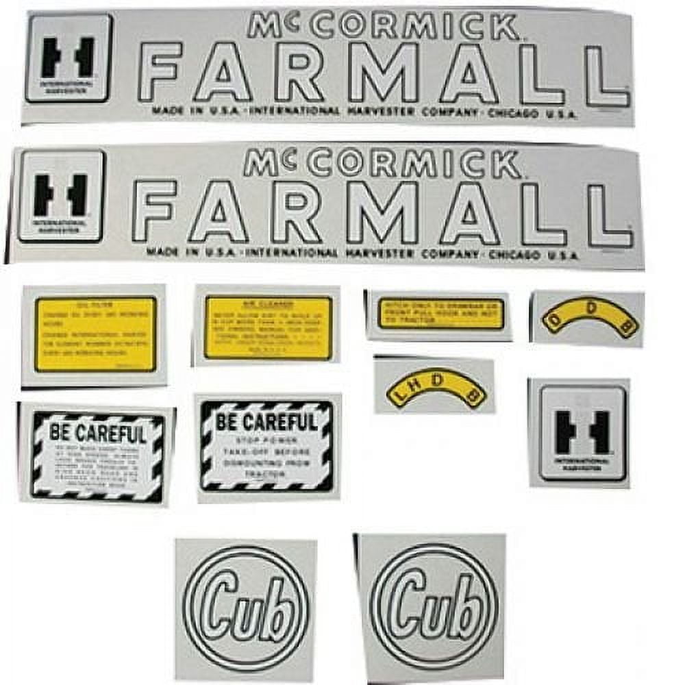 All States Farmall Cub Decal Set Circle Style Mylar fits International ...