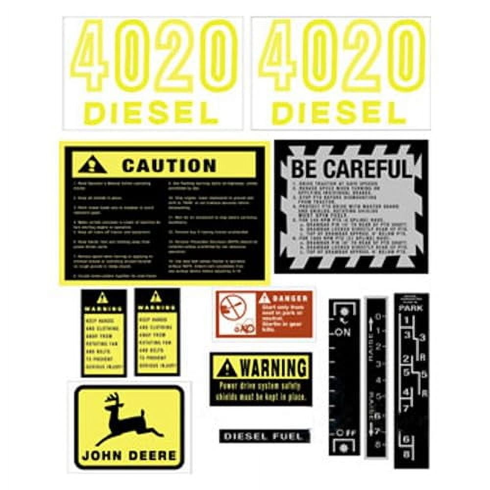 All States Tractor Decal Set Hood 4020 Yellow fits John Deere 4020 ...