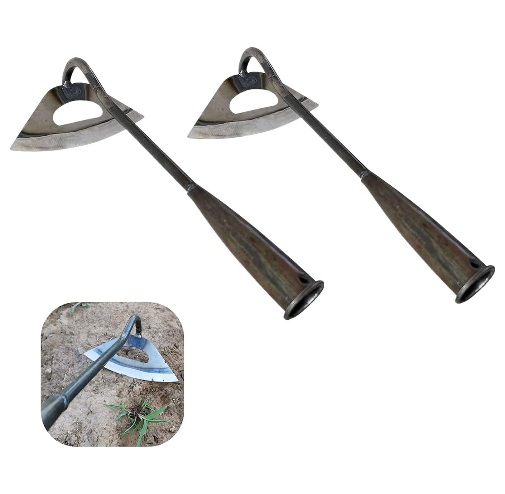 All-Steel Hardened Hollow Hoe,Garden Edger Weeder,Hand-held All-Steel ...