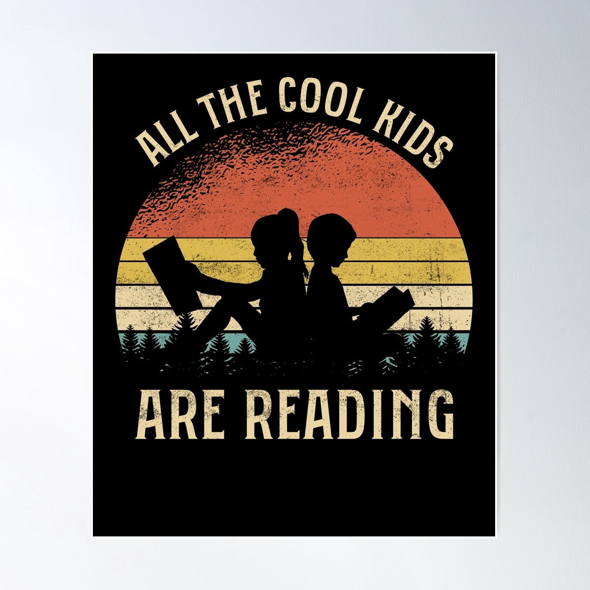 All The Cool Kids Are Reading Poster Wall Art, Modern Wall Decor For ...