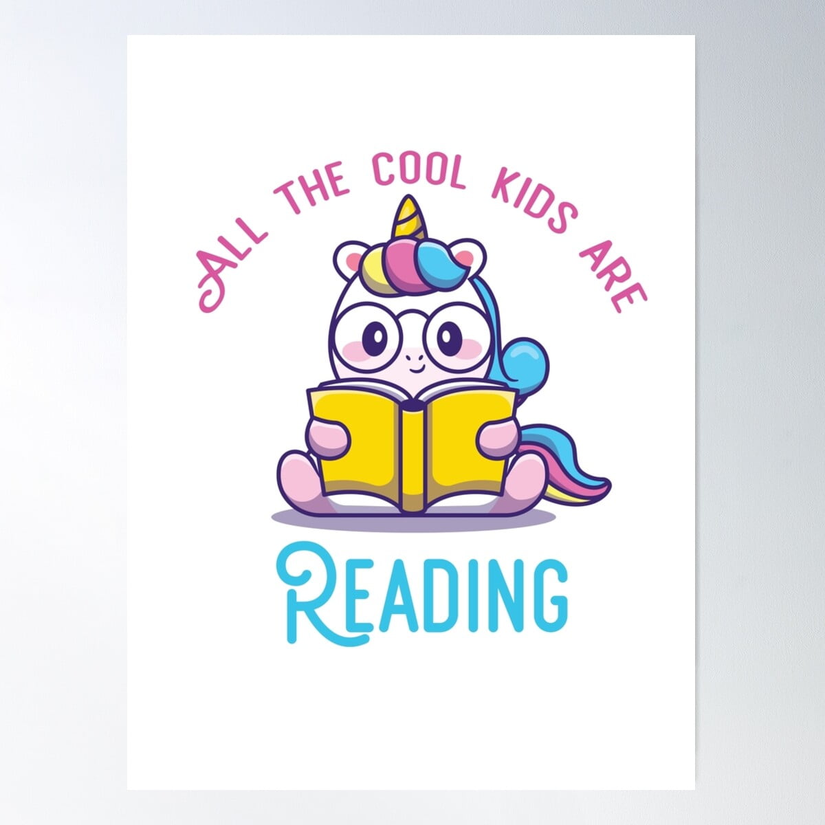 All The Cool Kids Are Reading - Reading Kids Poster Wall Art, Modern ...