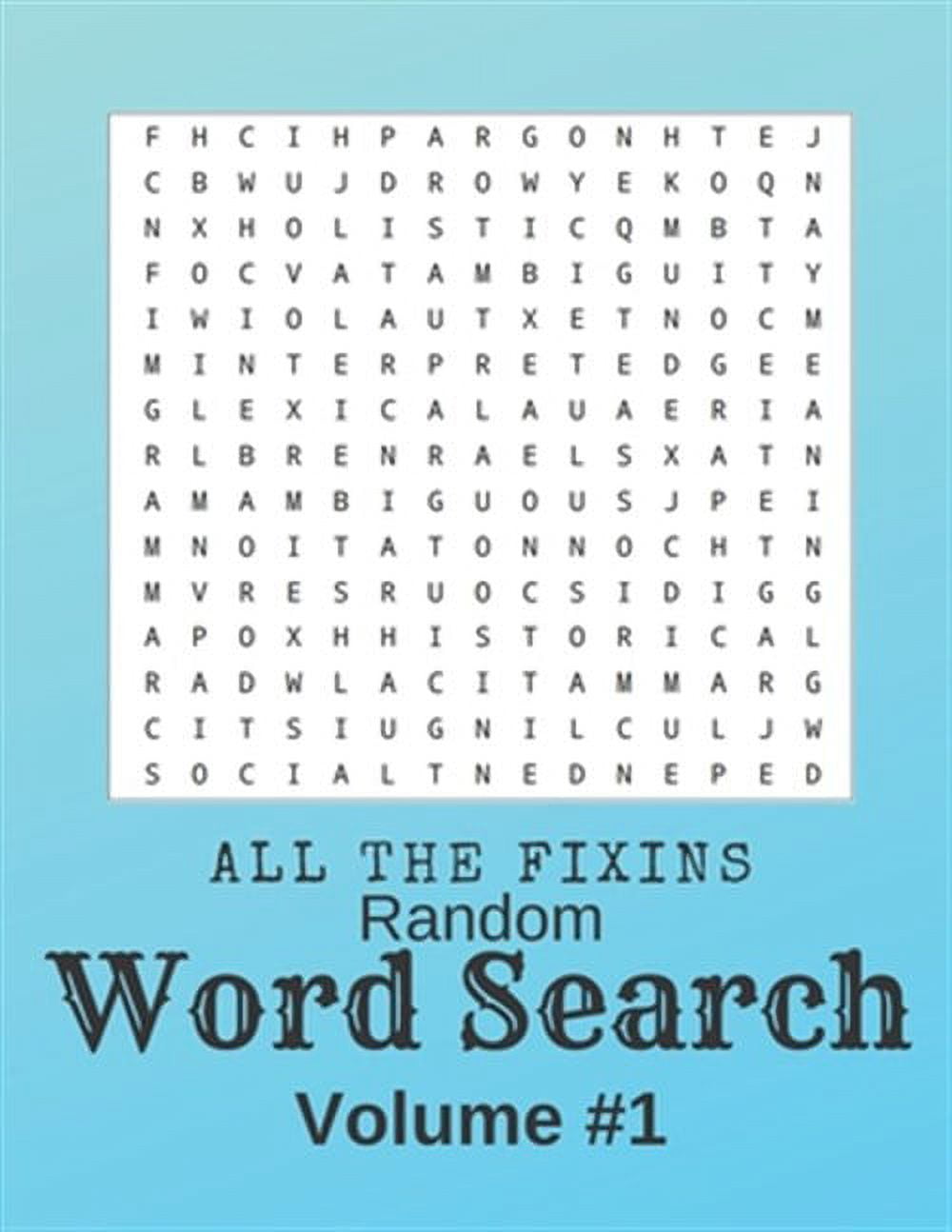 All The Fixin's Random Word Search Volume 1: Jumbo Large Print Brain ...