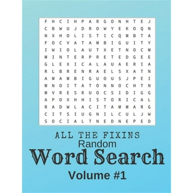All The Fixin's Random Word Search Volume 1: Jumbo Large Print Brain ...